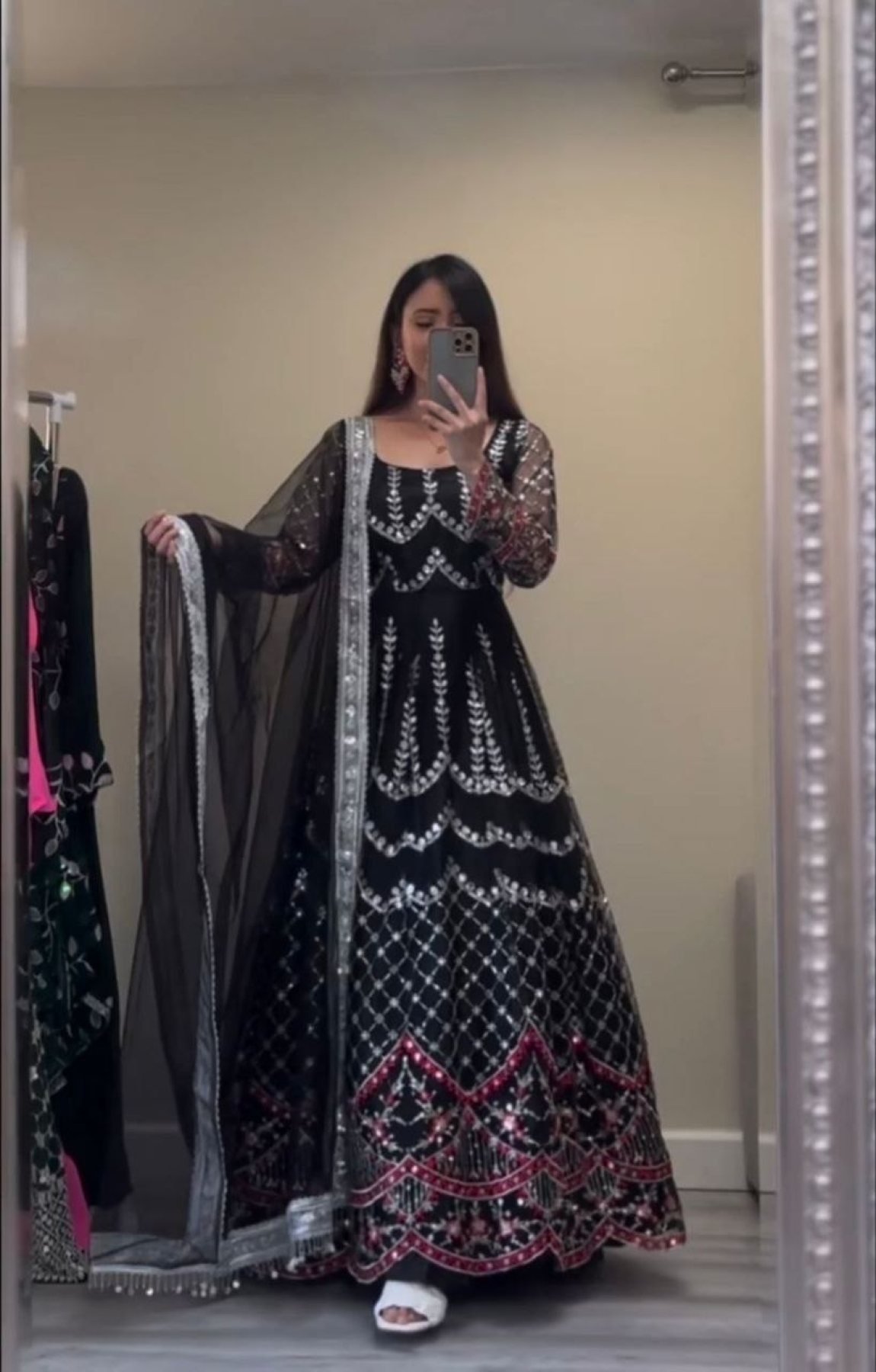 Black Color Gown, Designer Gown Market Surat.