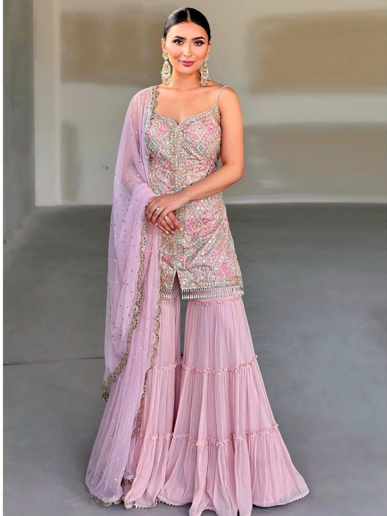 Buy Buy Heavy Faux Georgette Sharara Suit Embroidery Work at Rs. 1299 ...