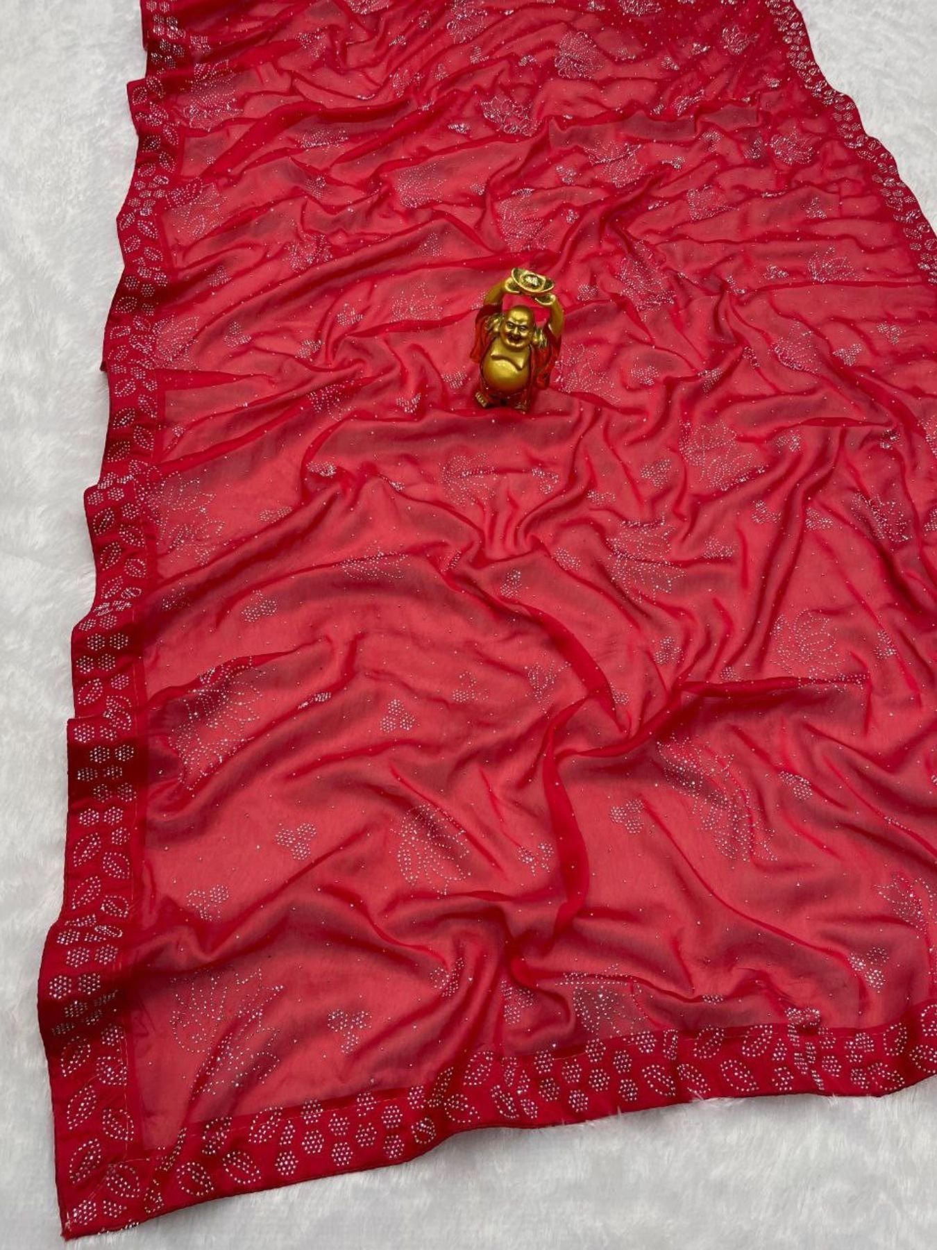 Buy Fancy Red Rangoli Silk Bollywood Style Saree at Rs. 11.24 online ...