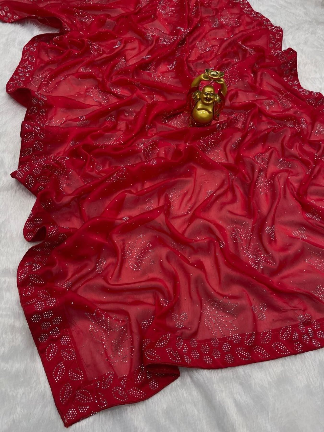 Buy Fancy Red Rangoli Silk Bollywood Style Saree at Rs. 11.24 online ...