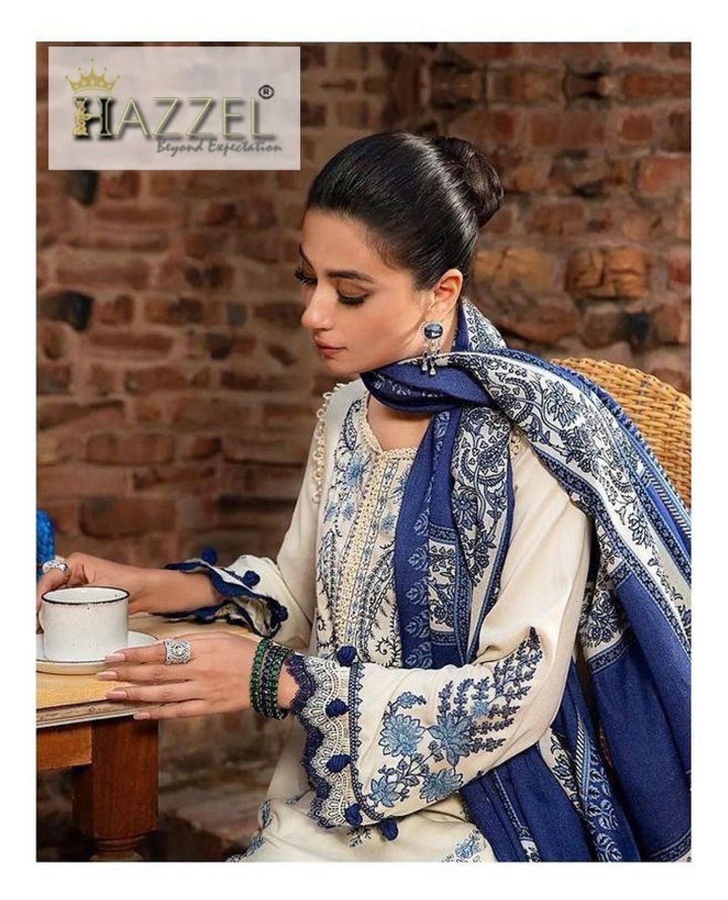 Hazel Pakistani Designer Suit with Embroidery & Digital Print Dupatta ...