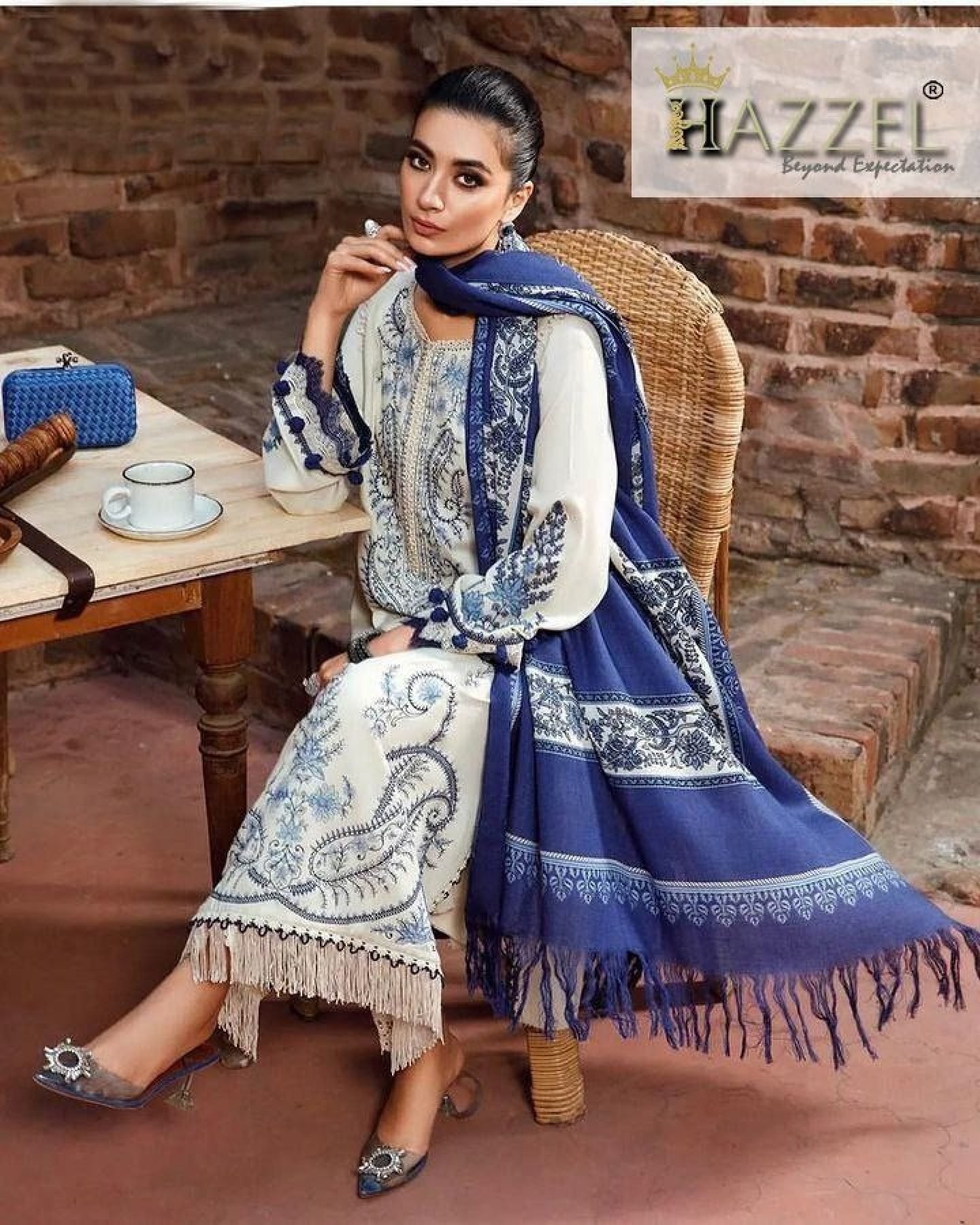 Hazel Pakistani Designer Suit with Embroidery & Digital Print Dupatta ...