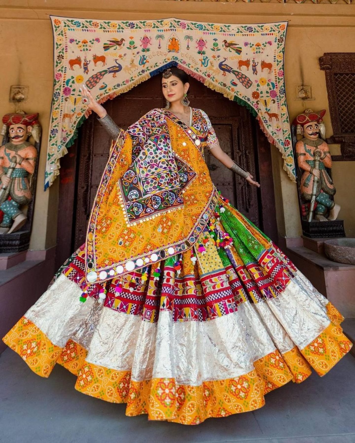 Buy Heavy Butter Silk With Real Mirror Navratri Lehenga Choli at Rs ...