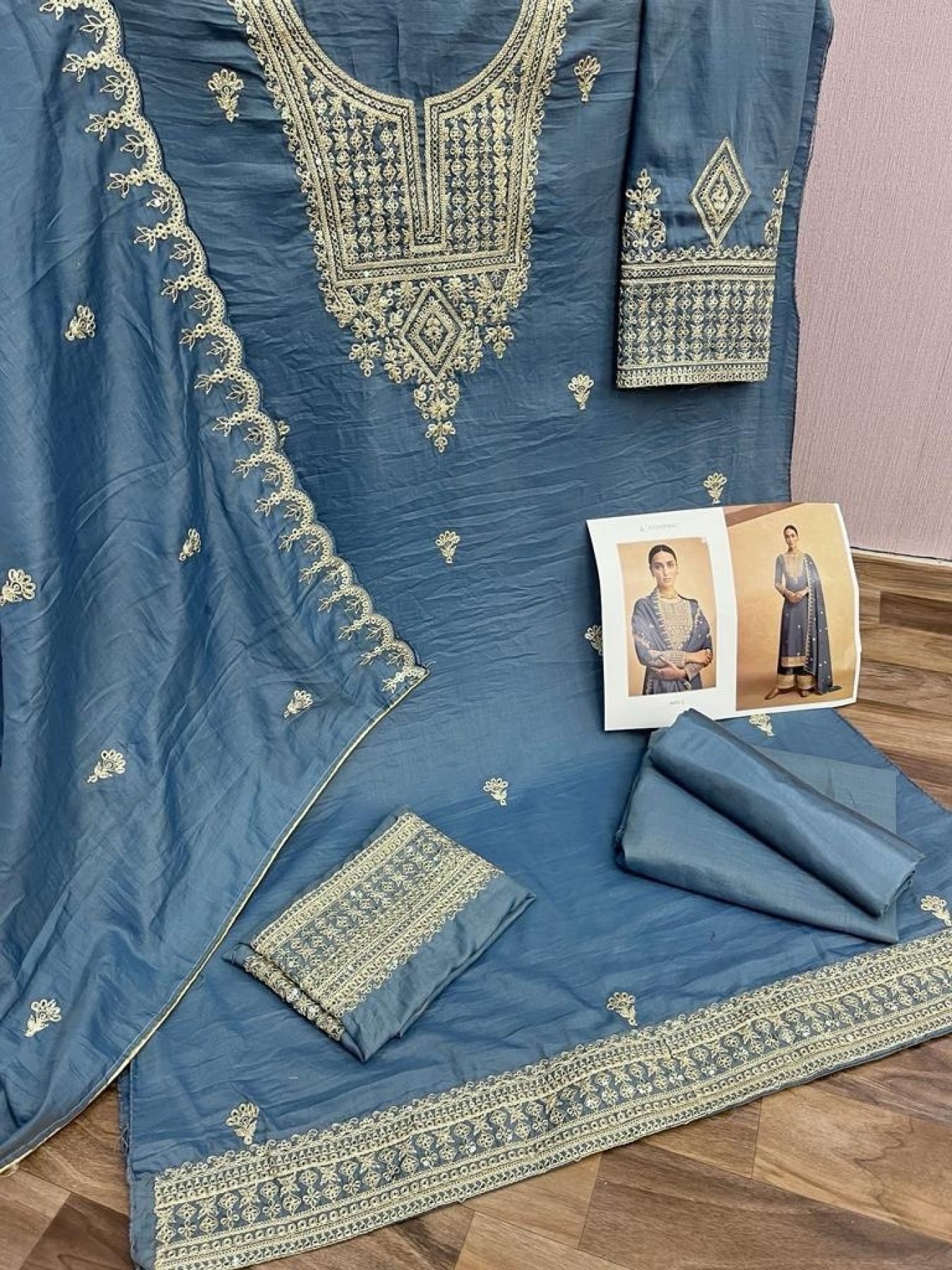 Buy Heavy Diamond Georgette with Jari Codding Plazzo Suit at Rs. 1250 ...