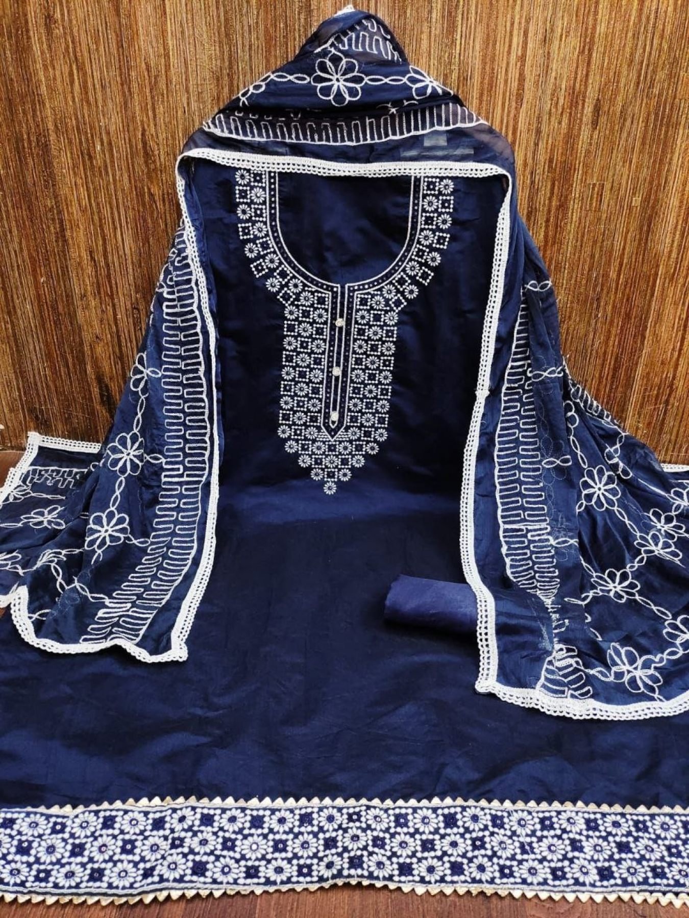 Buy Heavy Embroidery Neck Work Dress Material at Rs. 6.67 online from ...