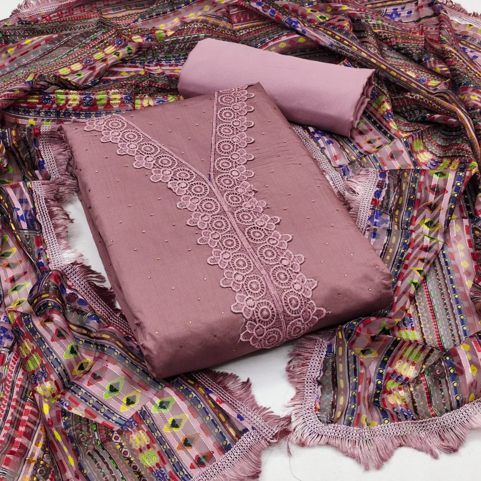 Cotton Dress Material With Digital Print Dupatta.