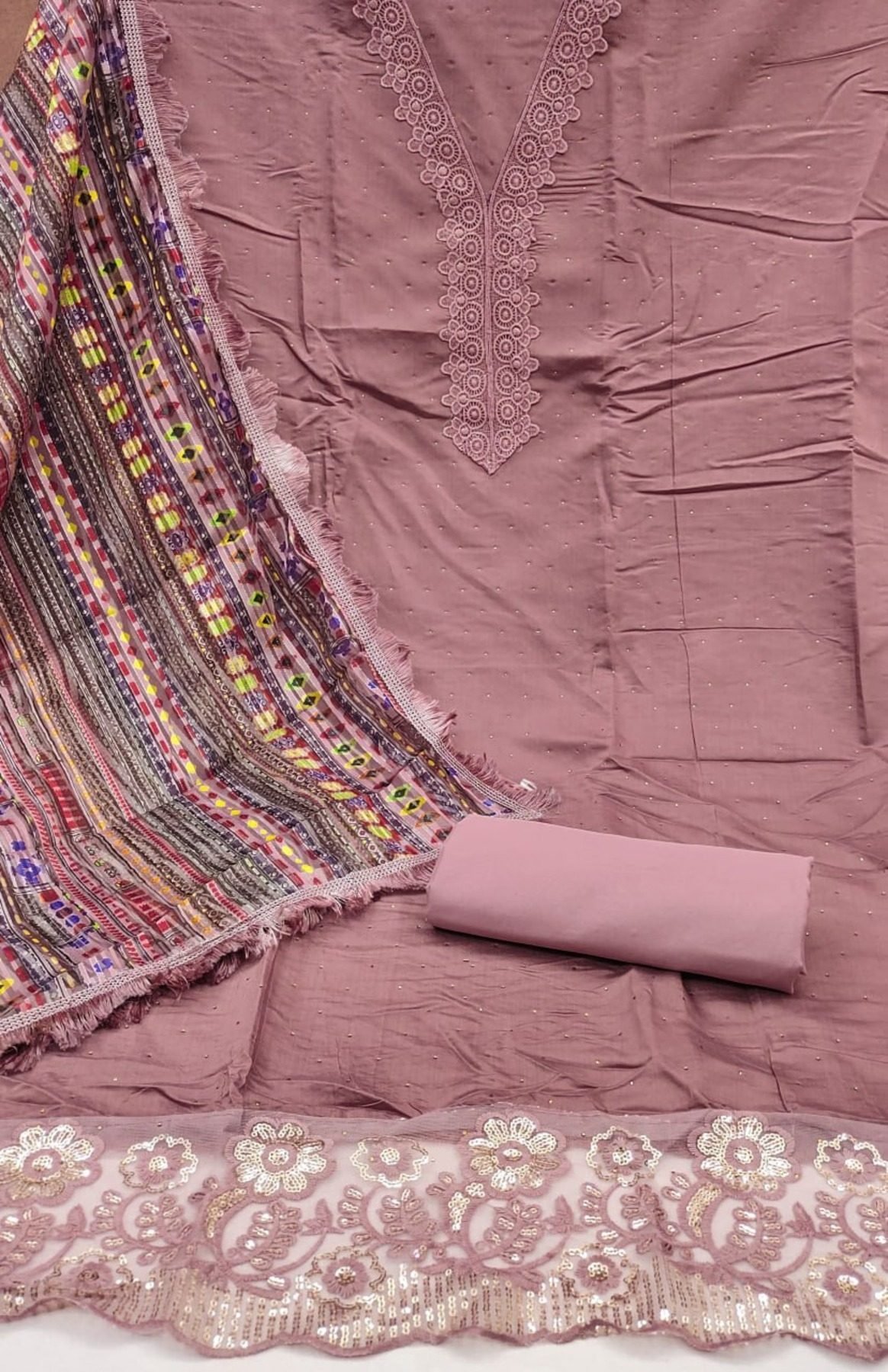 Cotton Dress Material With Digital Print Dupatta.