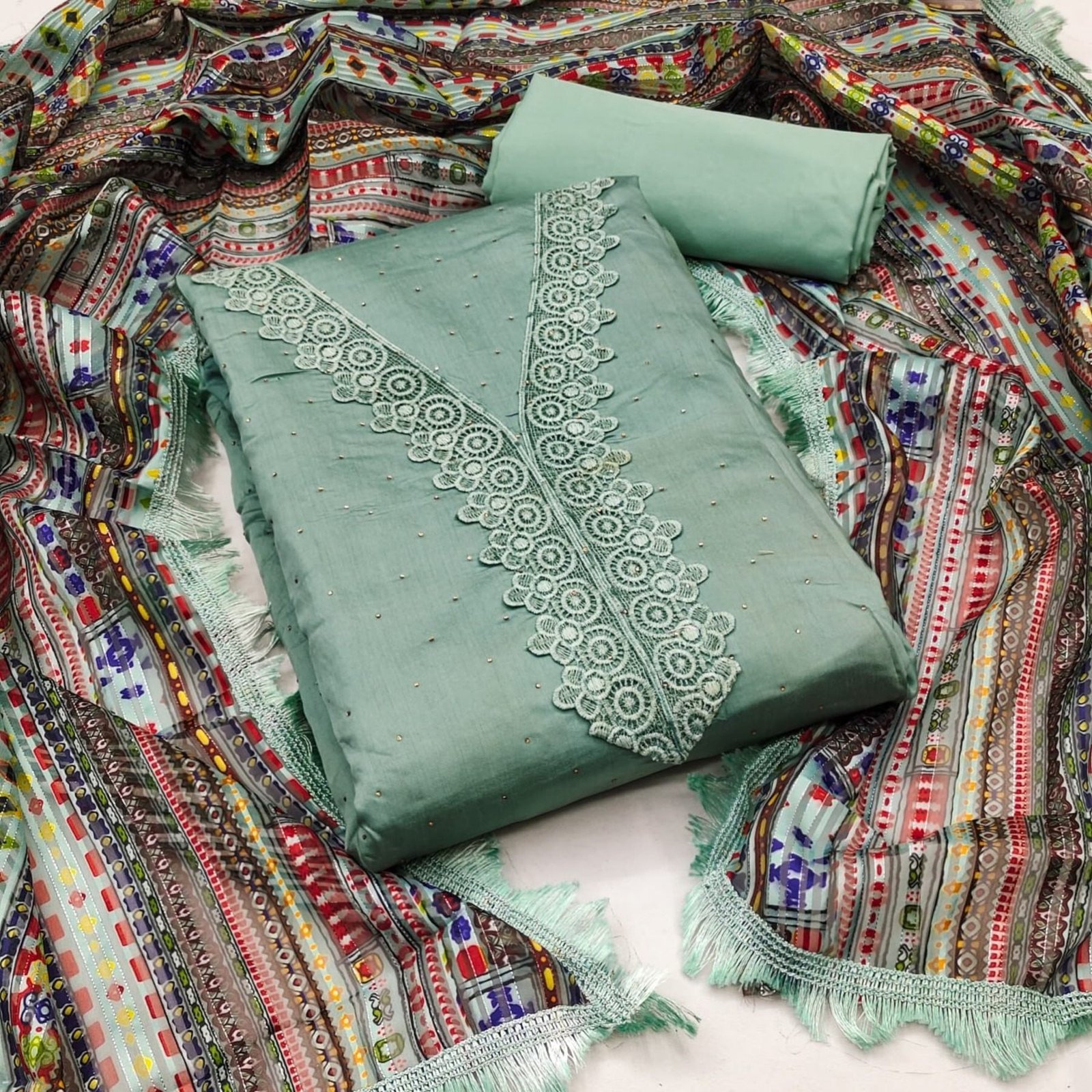 Cotton Dress Material With Digital Print Dupatta.