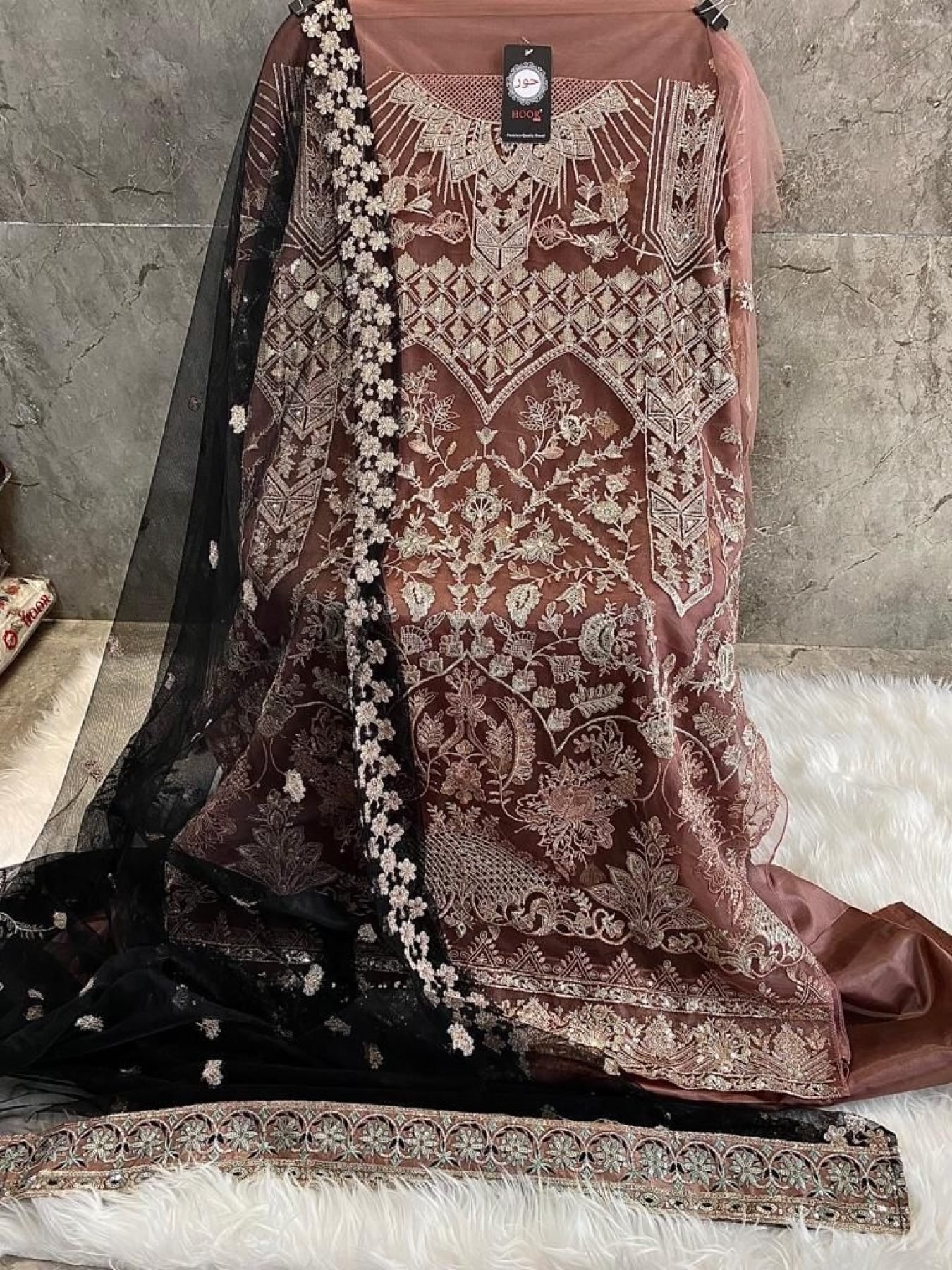 Buy launching Pakistani Heavy Net With Embroidery Sequence Work Suit ...