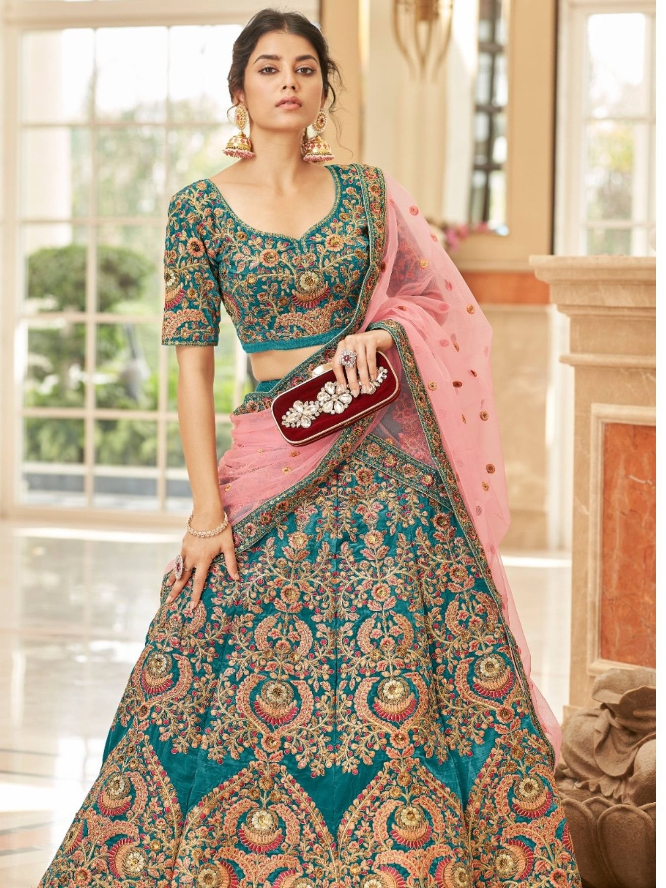 Buy Morpich Velvet Designer Lehenga Choli at Rs. 5250 online from Royal ...