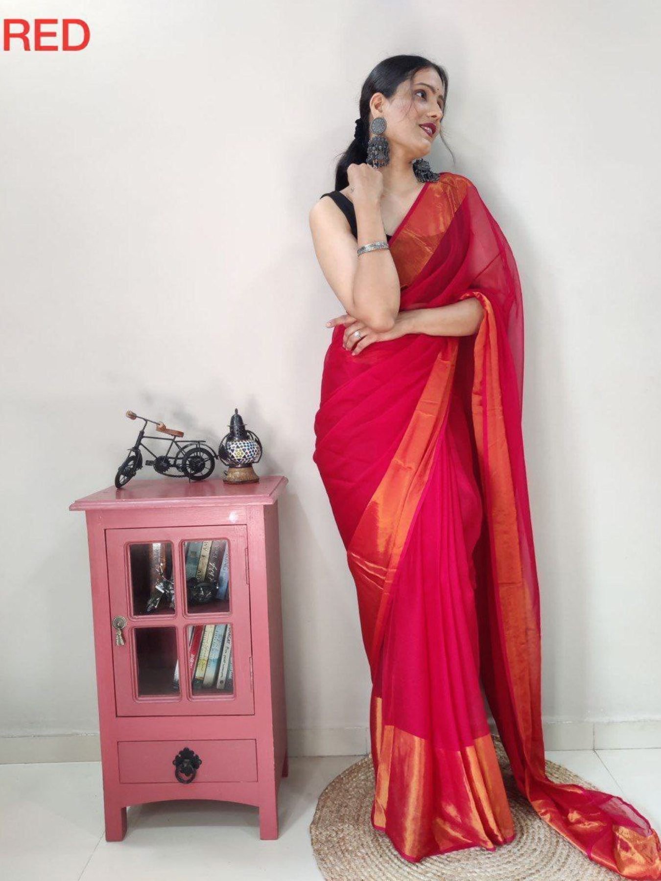 Buy Most Beautiful Chiffon Patta Hit Design Saree at Rs. 599 online ...