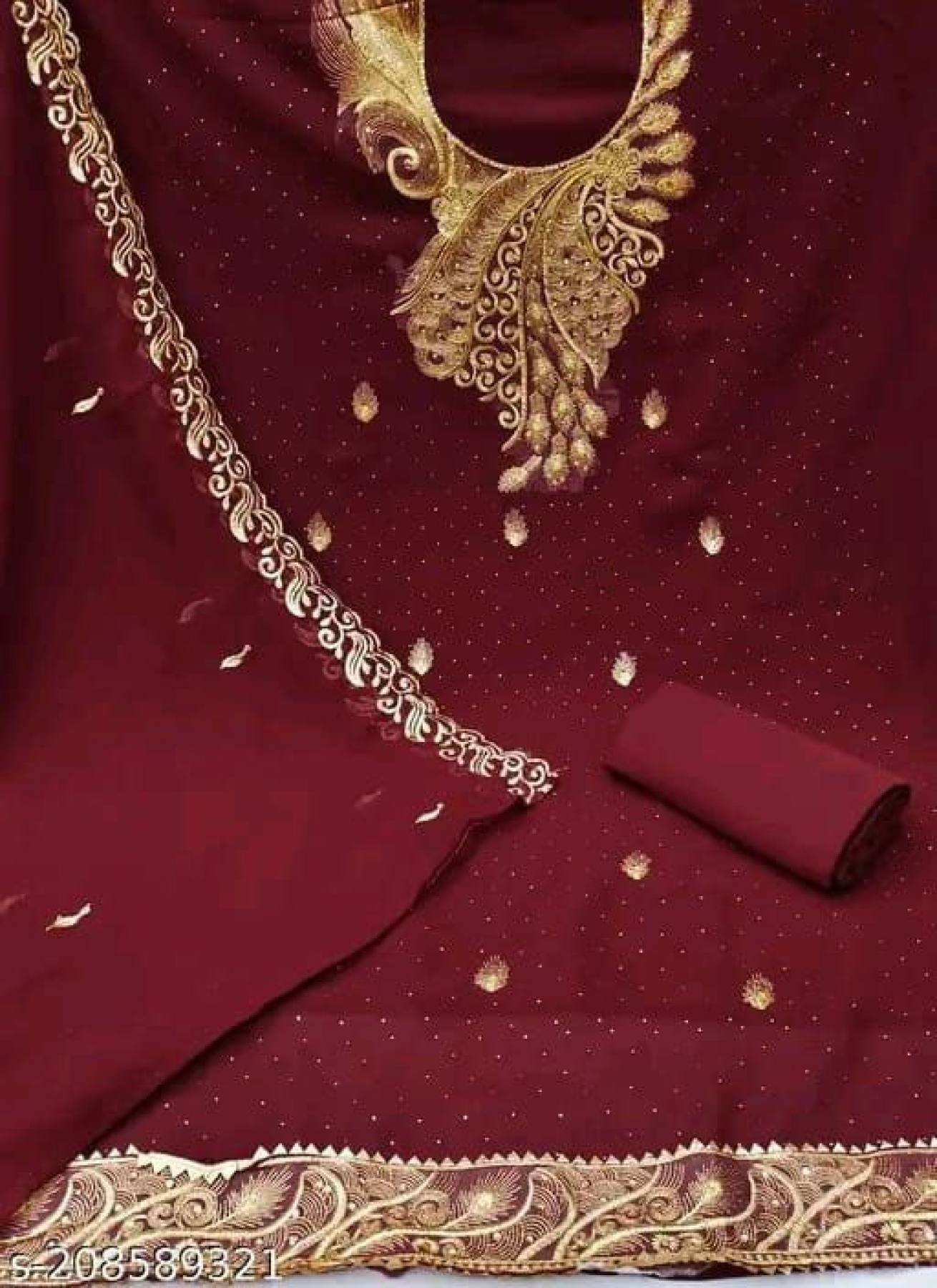 Designer Unstitched Georgette Dress Material – Wholesale for Boutique ...