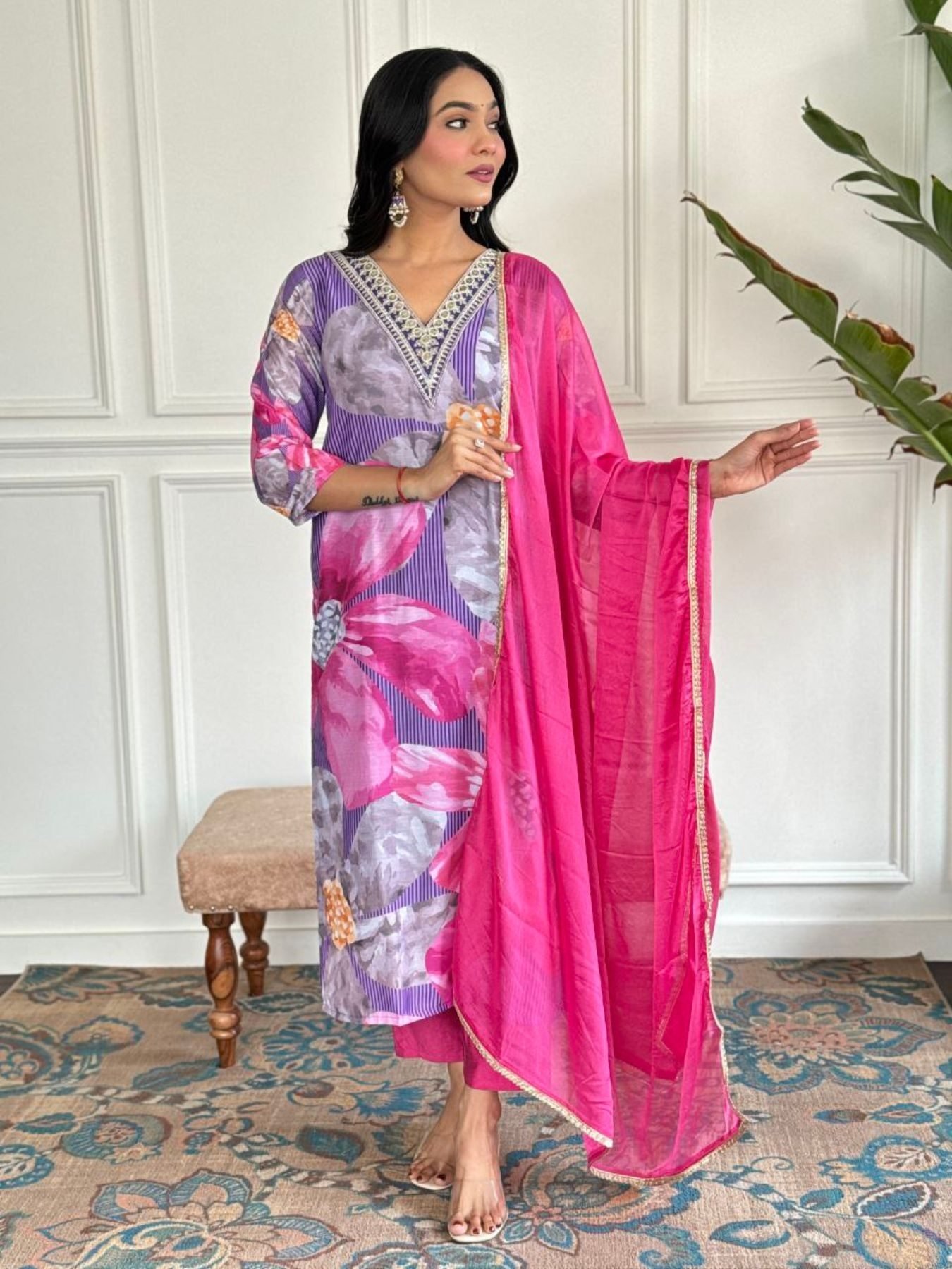 Pure Muslin Sequence 3pc Kurtis Set in surat,india.
