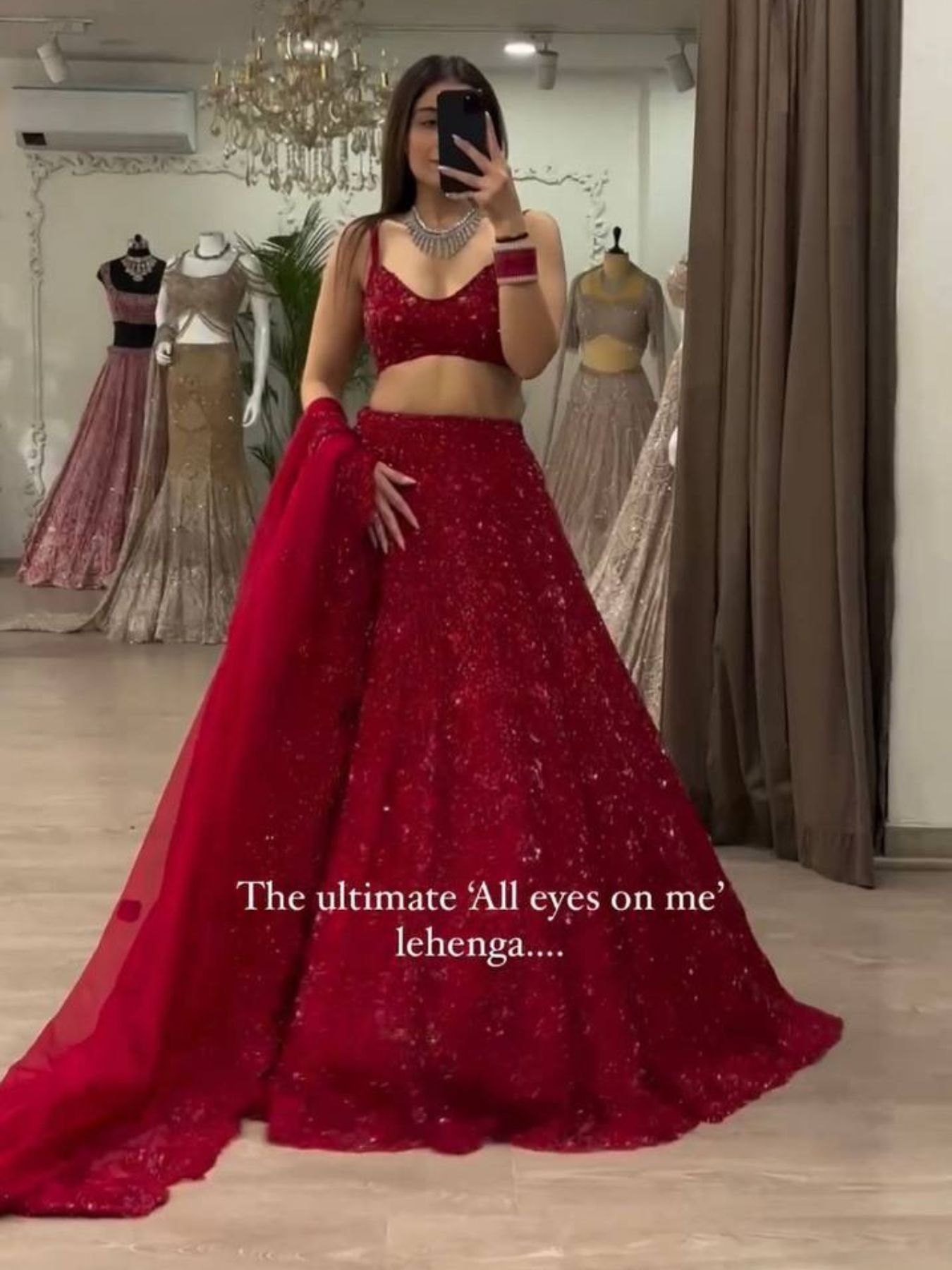Red Color Chinon Silk Lehenga Choli With Sequence Work in australia.