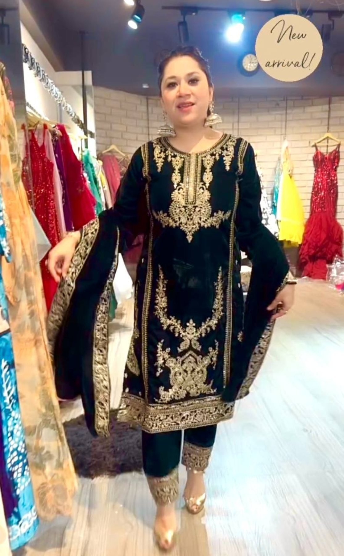 Velvet Pakistani Salwar Kameez with Embroidery Cording Work – Wholesale ...