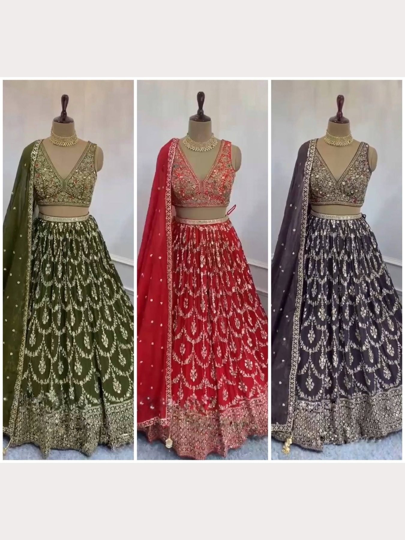 Wedding Wear Heavy Sequence Embroidered Work Lehenga Choli Collection ...