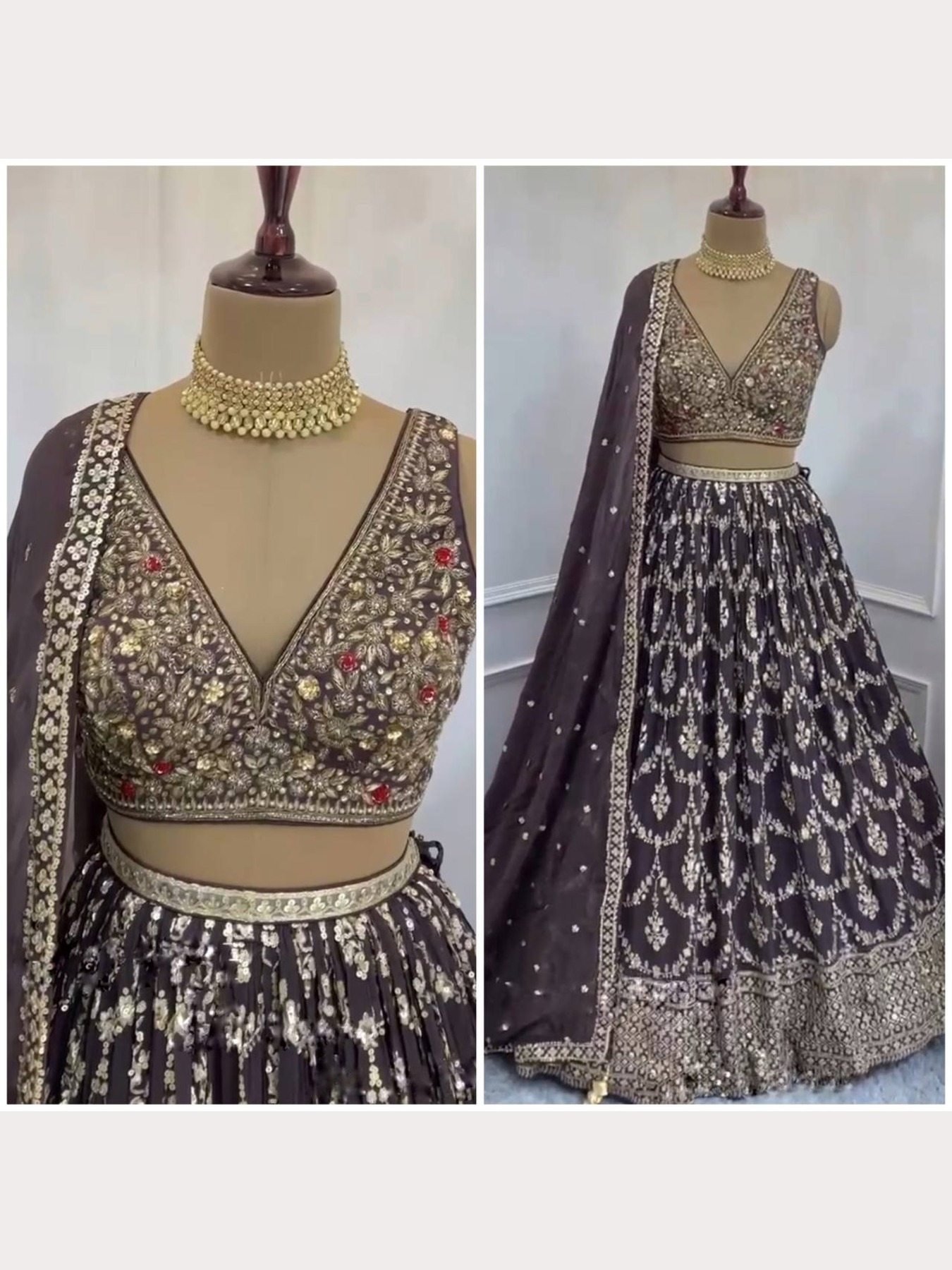Wedding Wear Heavy Sequence Embroidered Work Lehenga Choli Collection ...